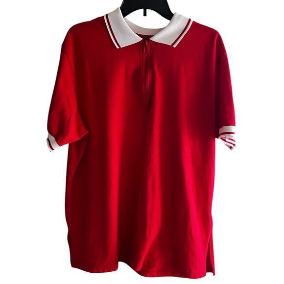 Jacque and KoKo | Tops | Jacque And Koko Vintage Red 4 Zip Polo White ...